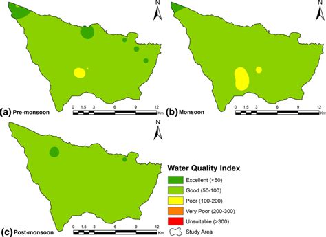 Water Quality Index Wqi Map Of Surface Water In Three Seasons