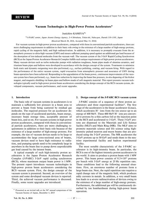 Pdf Vacuum Technologies In High Power Proton Accelerators