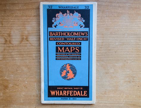 Vintage Map Of Wharfedale Bartholomews Etsy
