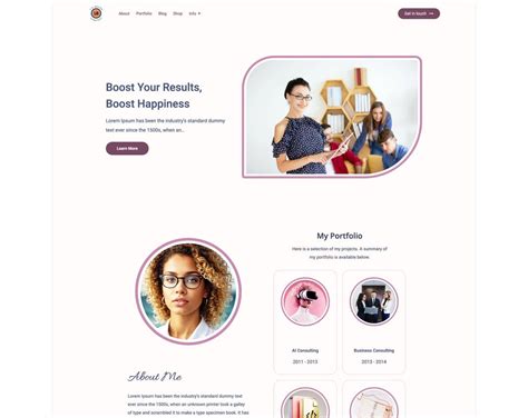 Portfolio Elementor Template For Lifestyle Fashion Career Trainer Coach