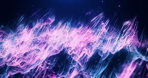 Abstract Moving Blue And Purple Futuristic Particles And Dots Energetic Stock Illustration