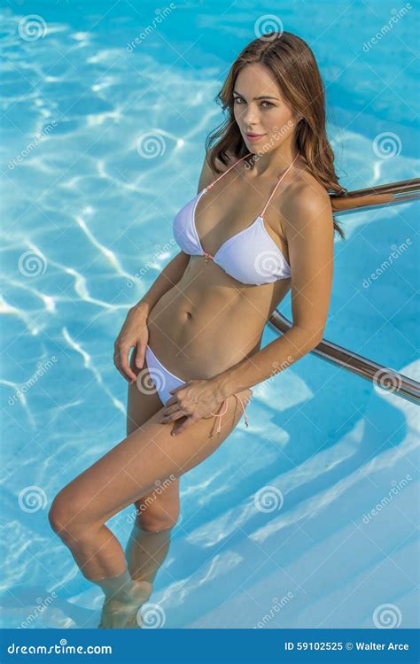 Bikini Model Stock Image Image Of Attractive Girl Pool 59102525