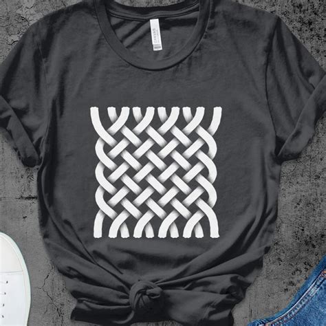 Minimalist Woven T Shirt Png Design Abstract Geometric Black And White