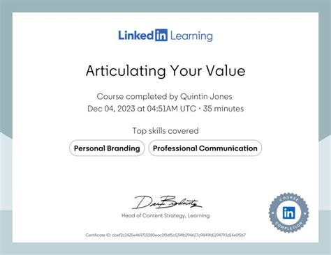 Quintin Jones On Linkedin Certificate Of Completion