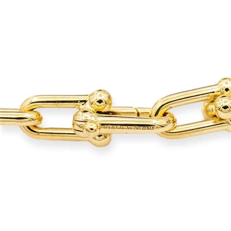 Tiffany And Co 18k Yellow Gold Hardwear Graduated Link Necklace 18