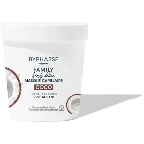 خرید و قیمت ماسک مو خانواده بایفاس Byphasse حاوی عصاره نارگیل مناسب موهای رنگ شده حجم 250میل ترب