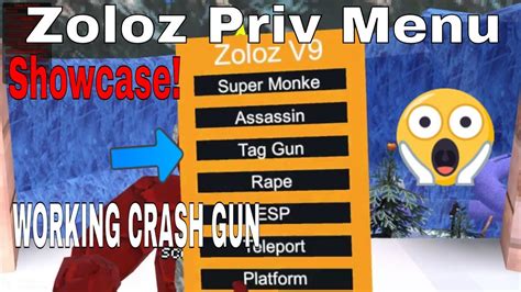 ZOLOZ PERSONAL MENU SHOWCASE WORKING CRASH GUN YouTube