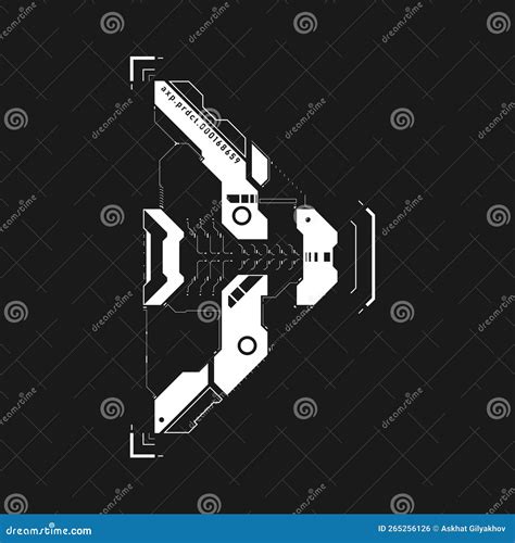 cyberpunk arrow futuristic tech interface element cyberpunk pointer
