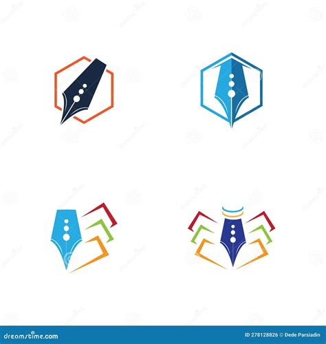 Feather Pen Logo Template Stock Vector Illustration Of Icon 278128826