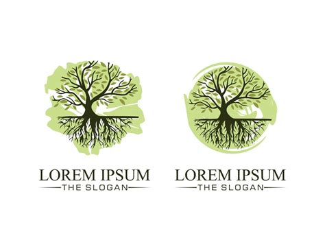 Tree Exotic Logo With Roots Vector Art At Vecteezy