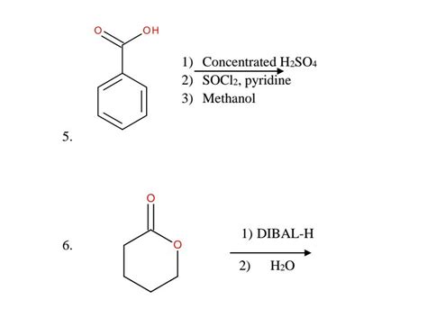Solved Oh 1 Concentrated H2so4 2 Socl2 Pyridine 3