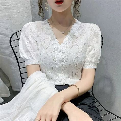 Vintage White Lace Shirt In 2024 White Lace Shirt Lace Shirt Lace