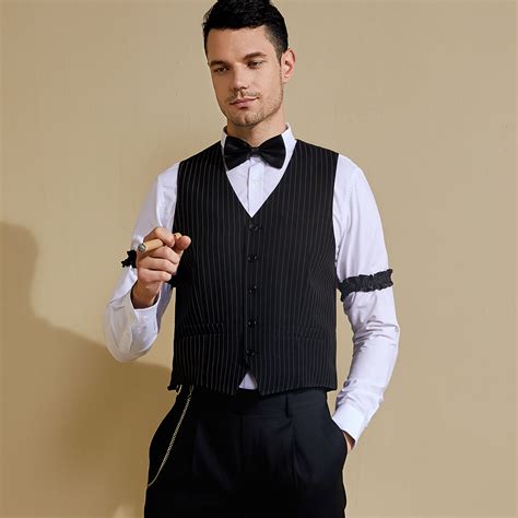 BABEYOND 1920s Mens Gatsby Gangster Vest Armbands 20s Gatsby Costume