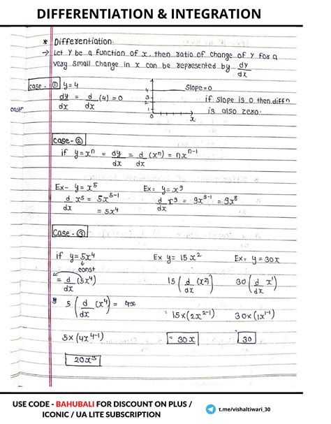 Solution Differentiation And Integration Notes For Neet Basics Studypool