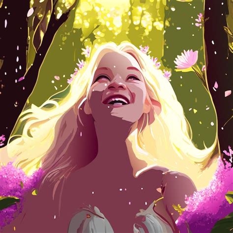 Premium Vector Thin Young Caucasian Woman Smiling While Looking Up
