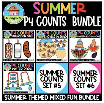 P4 COUNTS SUMMER FUN Growing Bundle P4Clips Trioriginals TPT