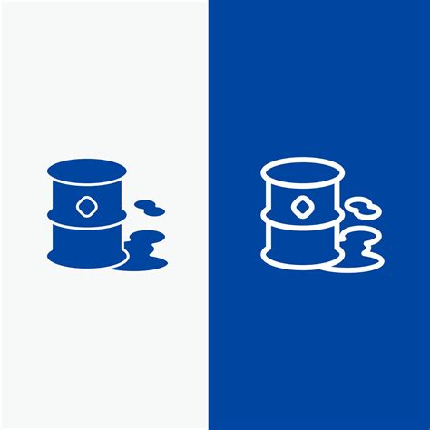 Barrels Environment Garbage Pollution Line And Glyph Solid Icon Blue Banner Line And Glyph Solid