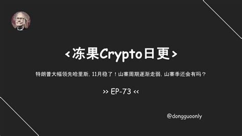 Ep 73山寨币周期逐渐走弱，比特币市值占比持续上涨，未来有无山寨季成疑！还有8天就要美国大选，特朗普领先哈里斯306个百分点，似乎已无