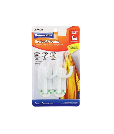 Swivel Hooks Removable 2pk Looksharpstore