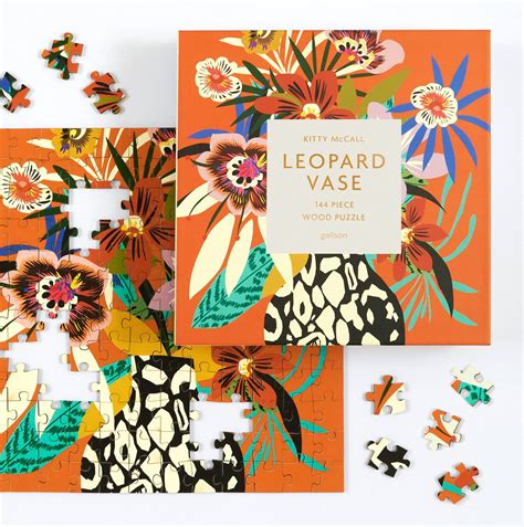 Kitty Mccall LeopardÊvase 144 Piece Wood Puzzle Galison