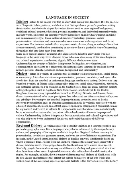 Report Linguistic | PDF | English Language | Dialect