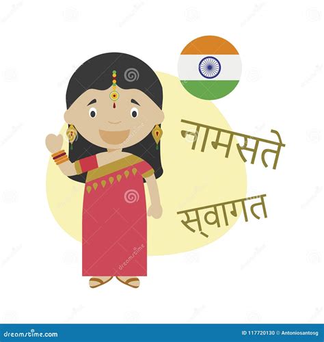 Vector Illustration Of Cartoon Character Saying Hello And Welcome In