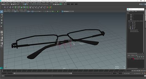 3d Rectangular Glasses Black Frame Folded Model Turbosquid 2146858
