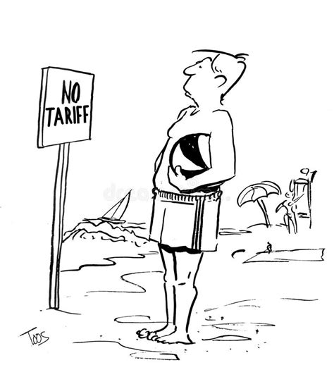 Sign On Beach Does Not Allow Tariffs Stock Illustration Illustration
