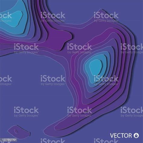 地形圖的藝術剪紙藍色色調的愉快顏色摺紙現代設計向量插圖向量圖形及更多信息圖形圖片 信息圖形 切斷 剪紙 Istock