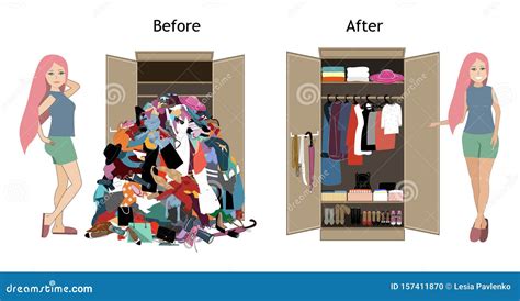 Messy And Tidy As Different Choices In Life Pictured As Words Messy