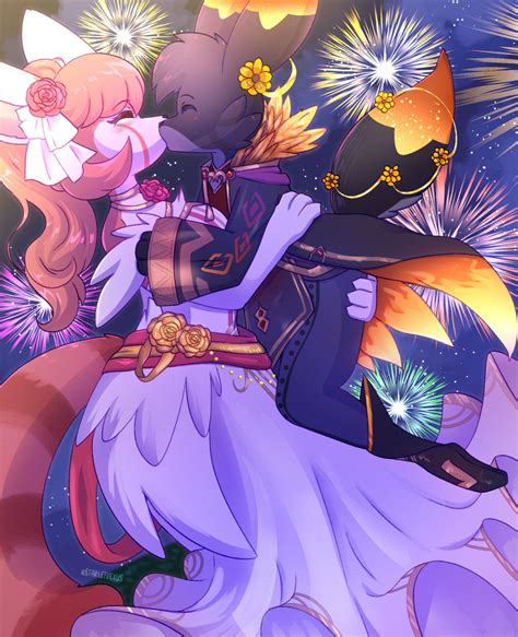 Comm Wed Underneath The Fireworks By Starletnexus On Deviantart