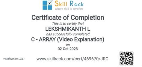 Lekshmikanth L On Linkedin C Array