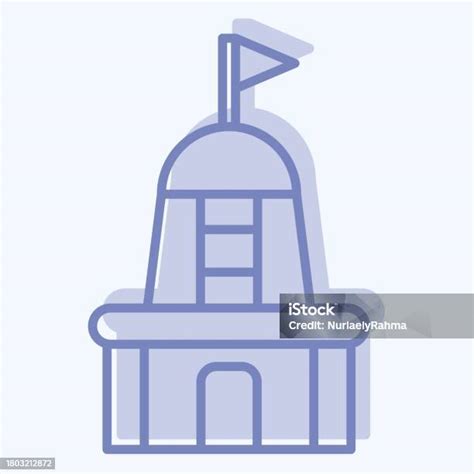 Candi Ikon Terkait Dengan Simbol India Gaya Dua Nada Desain Sederhana