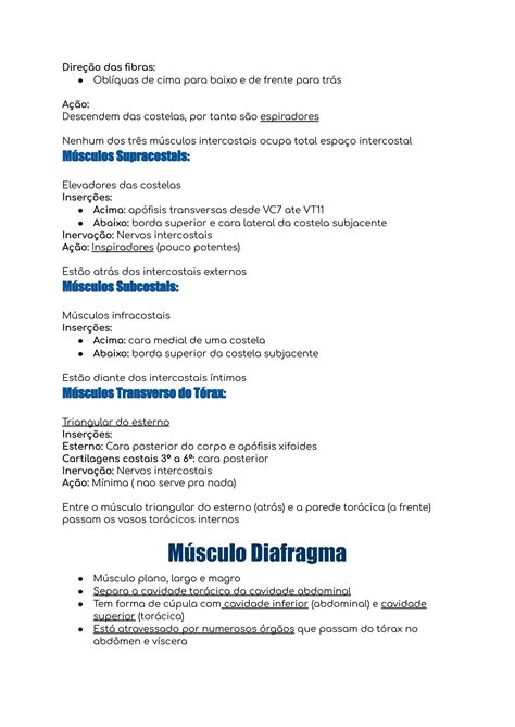 Solution M Sculos Do T Rax E Diafragma Studypool