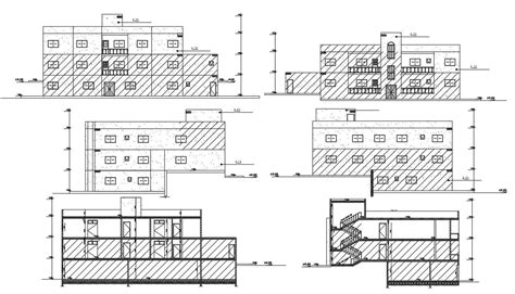 Architecture Autocad House Sectional Elevation Design