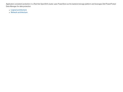 Solution Architecture Protect Red Hat Openshift Applications With Dell Powerprotect Data