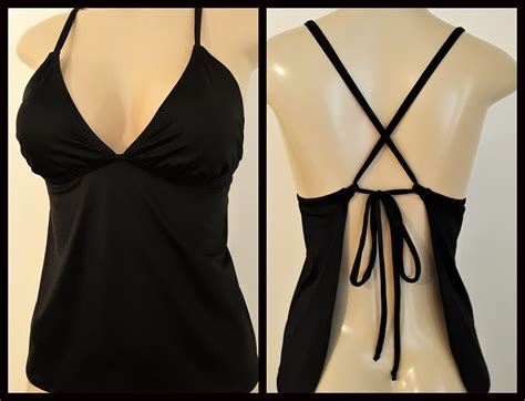 Open Back Tankini Tops Crossover Back Swimsuits Apron Back Etsy