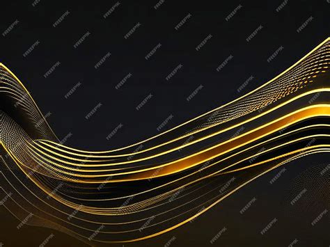 Premium Photo Wave Lines Pattern Smooth Curve Flowing Dynamic Gold Gradient Light