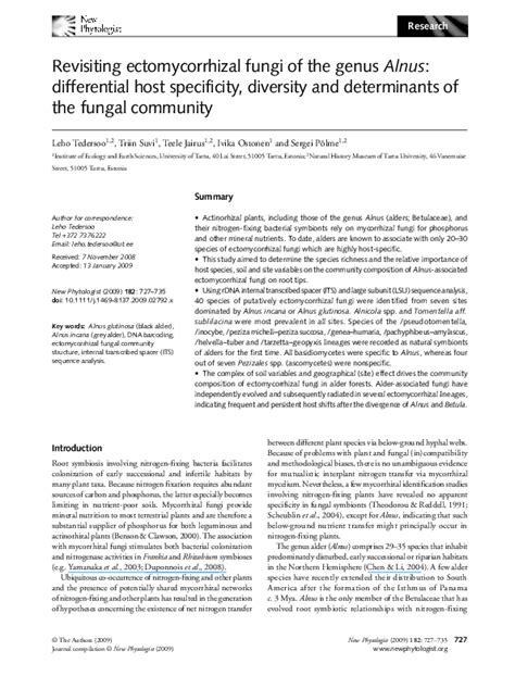 Pdf Biogeography Of Ectomycorrhizal Fungi Associated With Alders A Lnus Spp In Relation To