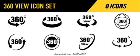 360 Degrees Arrow Rotate Around Set Stock Vector Royalty Free