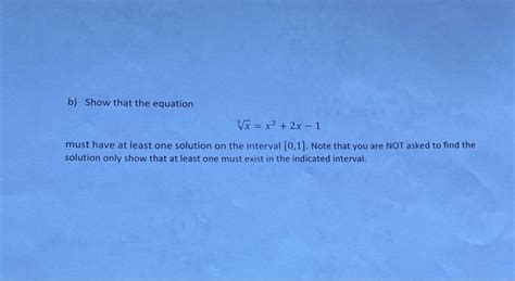 Solved Question 05 Intermediate Value Property A Show