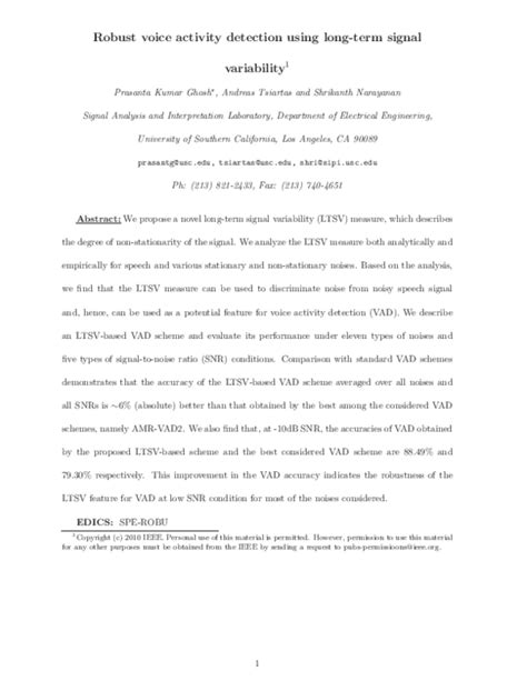pdf robust voice activity detection using long term signal variability