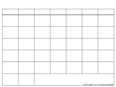 Blank Calendar Grids Printable … Blank Calendar Template Free Blank
