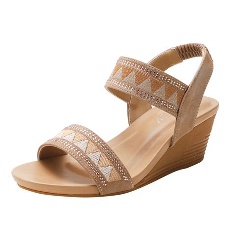 Ehqjnj Female Wedge Sandals For Women Low Heel Women Sandals Roman