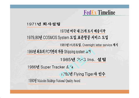 페덱스 Fedex 기업분석과 Swot분석및 페덱스 경영혁신전략 마케팅물류조직 사례연구 Ppt유통쇼핑기업분석