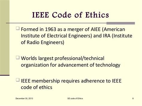 Software Engineering Code Of Ethics And Professional Practice Of Ieee