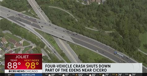 Edens Back Open After 4 Vehicle Crash Cbs Chicago