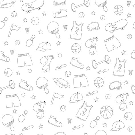 Premium Vector Sport Seamless Pattern