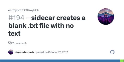 sidecar creates a blank txt file with no text · issue 194