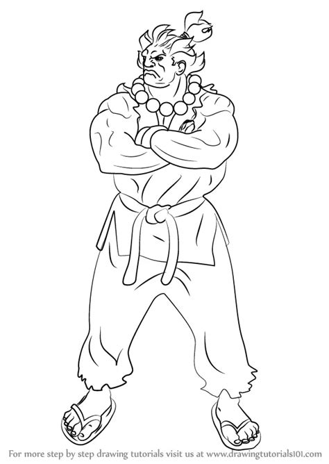 Learn How To Draw Akuma From Street Fighter Street Fighter Step By
